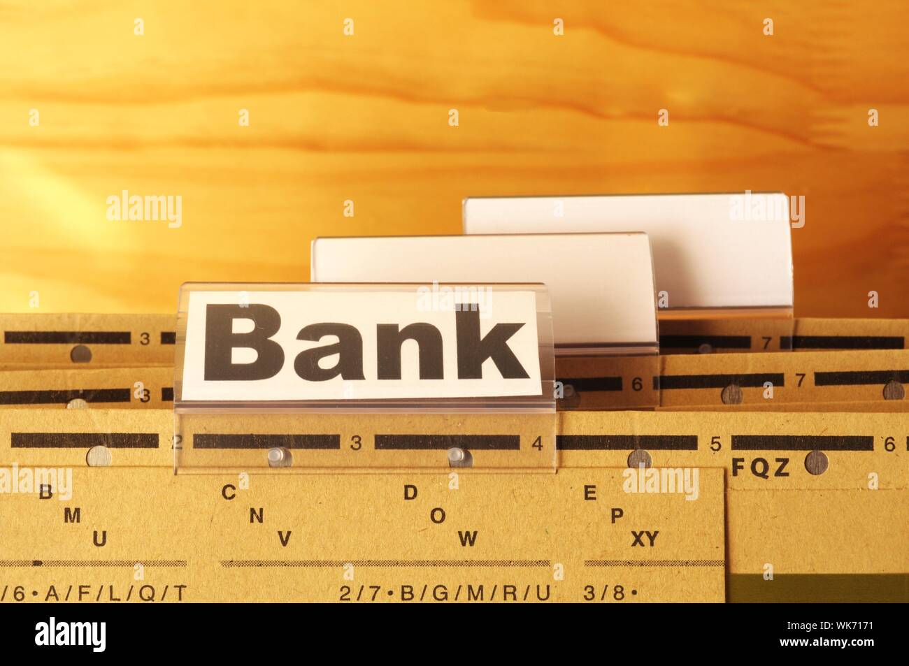 bank or banking word on tab folder showing finance or financial success ...