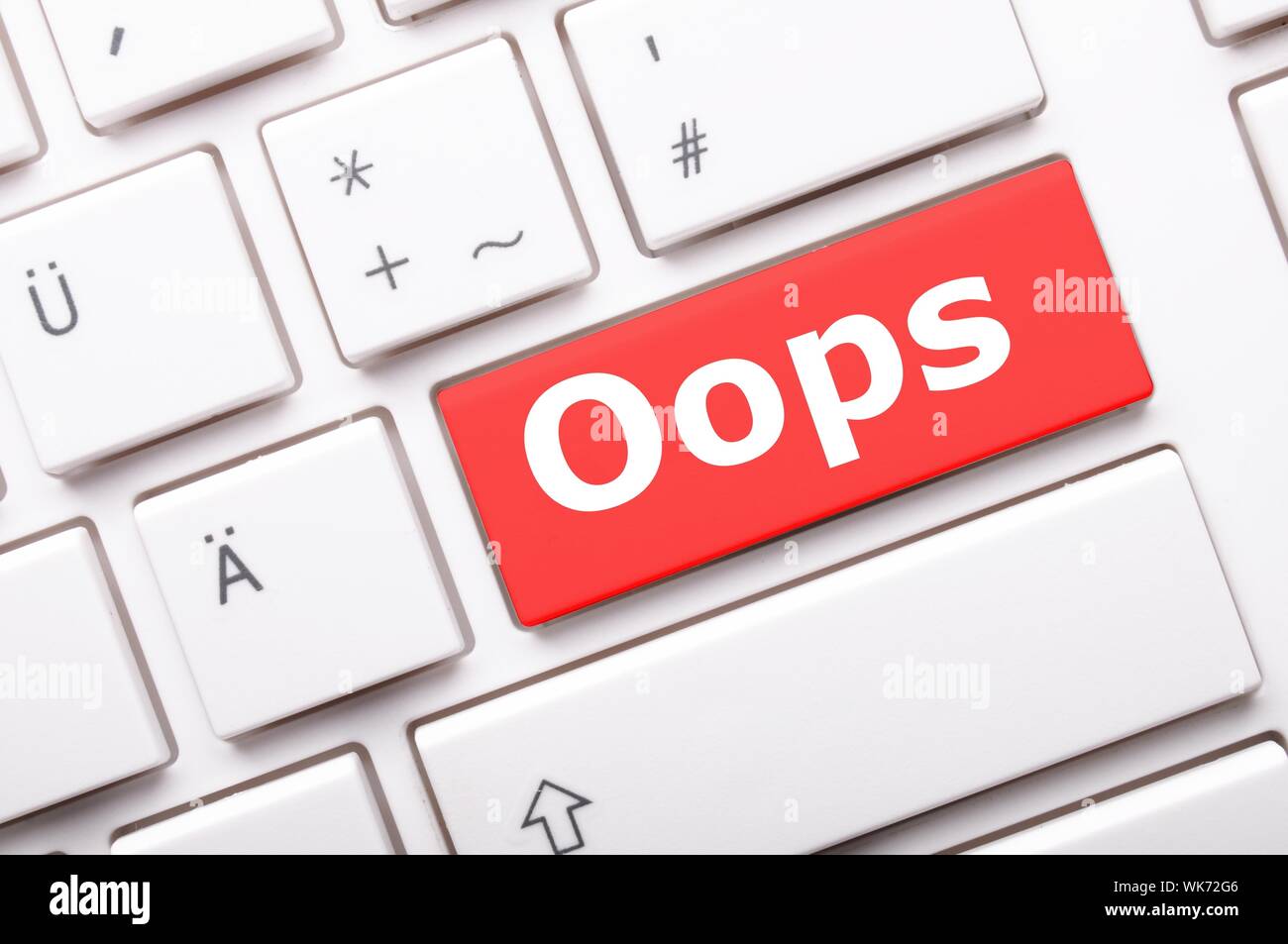 oops key on computer keyboard showing mistake concept Stock Photo - Alamy
