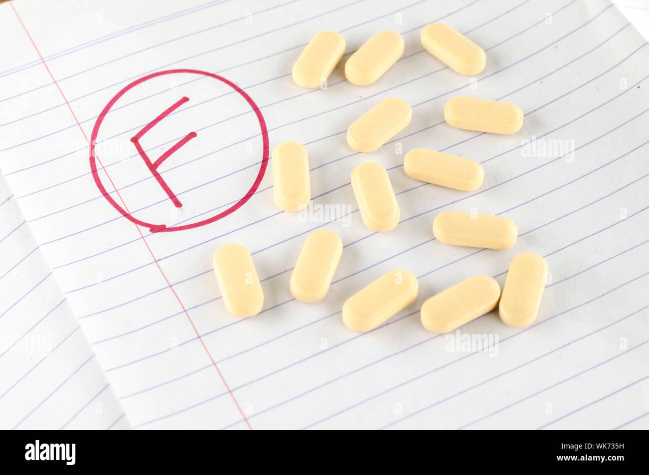 grade f with drug concept are nervous Stock Photo - Alamy
