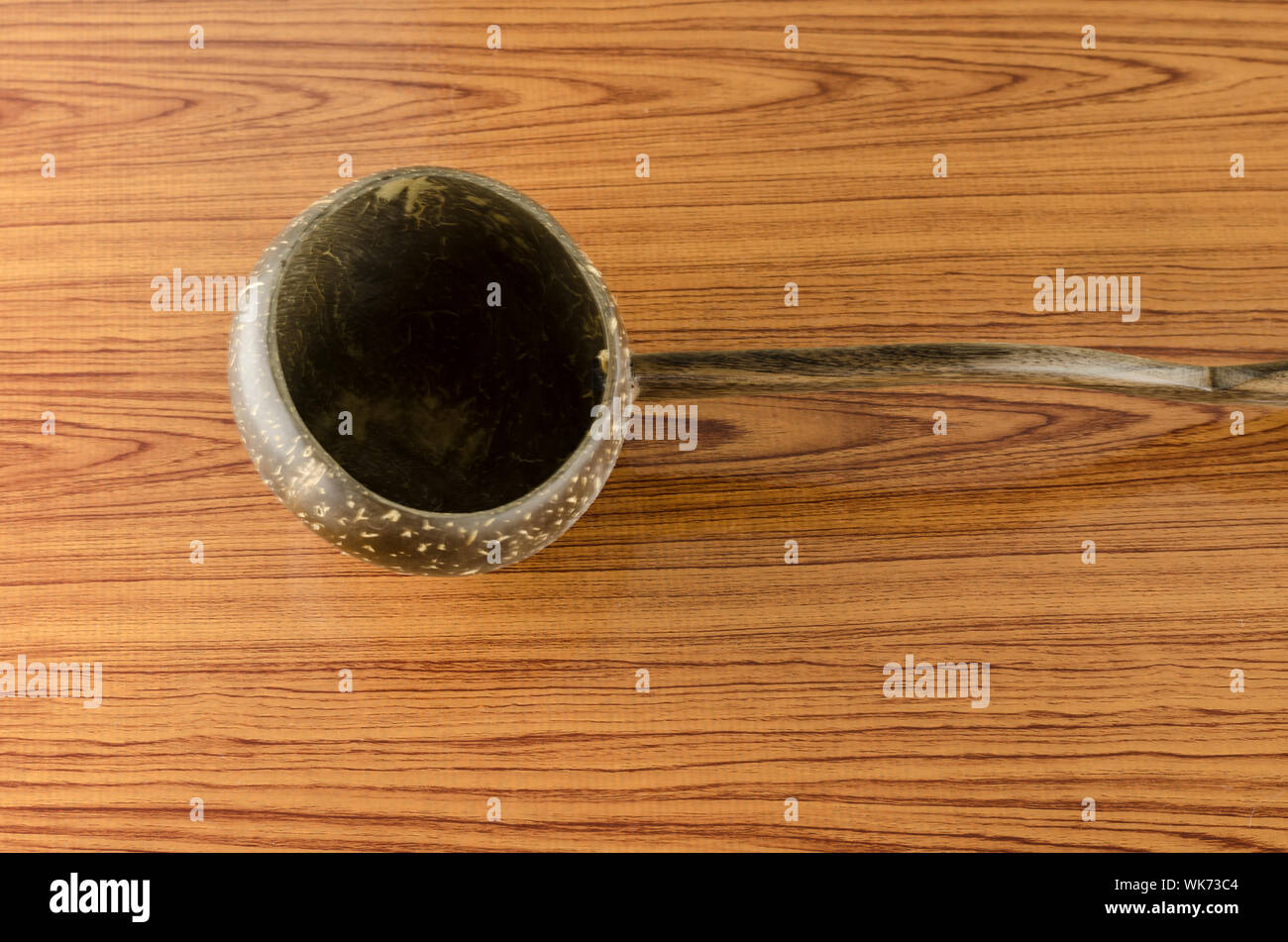 thai wood bowl container for drinking water on wood background Stock ...