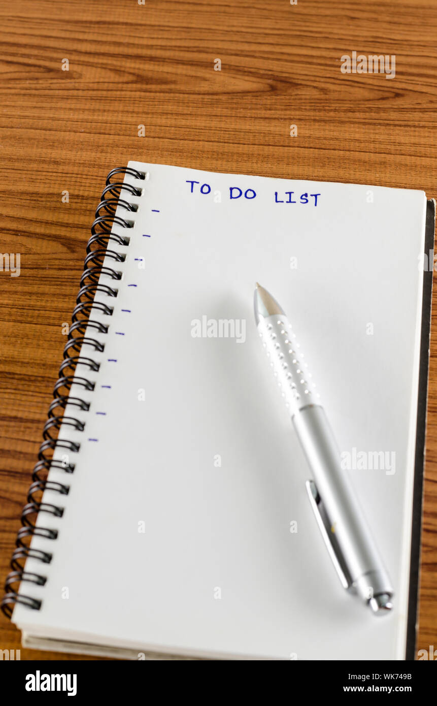 notebook and pen with word to do list on wood background Stock Photo ...