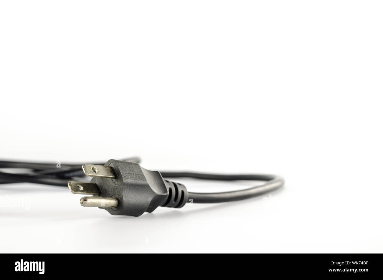 computer power plug cable on a white background Stock Photo - Alamy