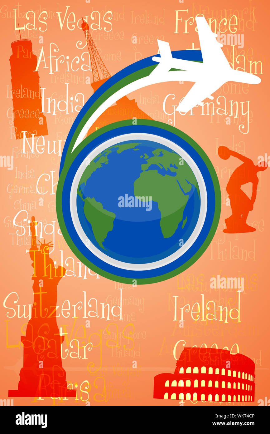 illustration of world tour Stock Photo - Alamy