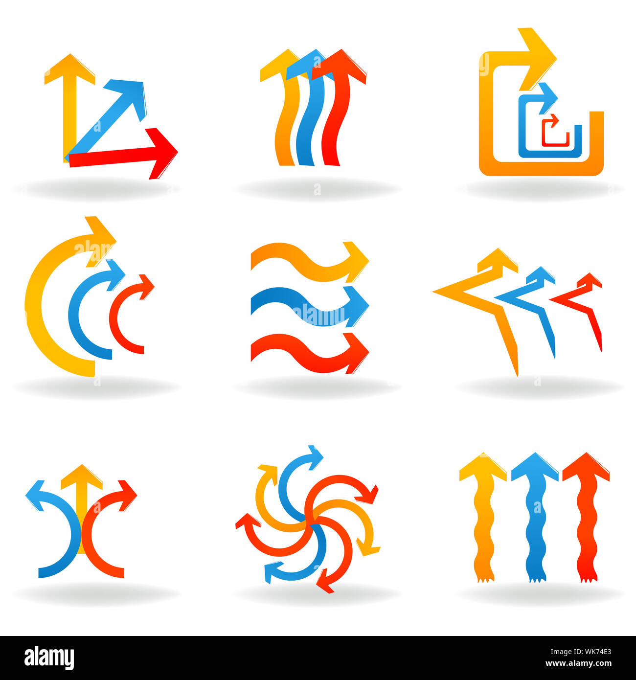 illustration of colorful designer arrows with white background Stock ...