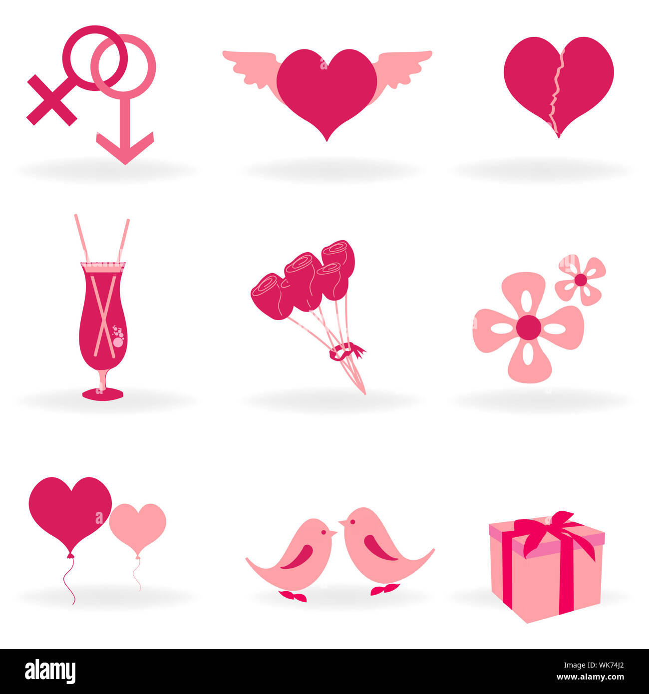 illustration of love icon on white background Stock Photo - Alamy
