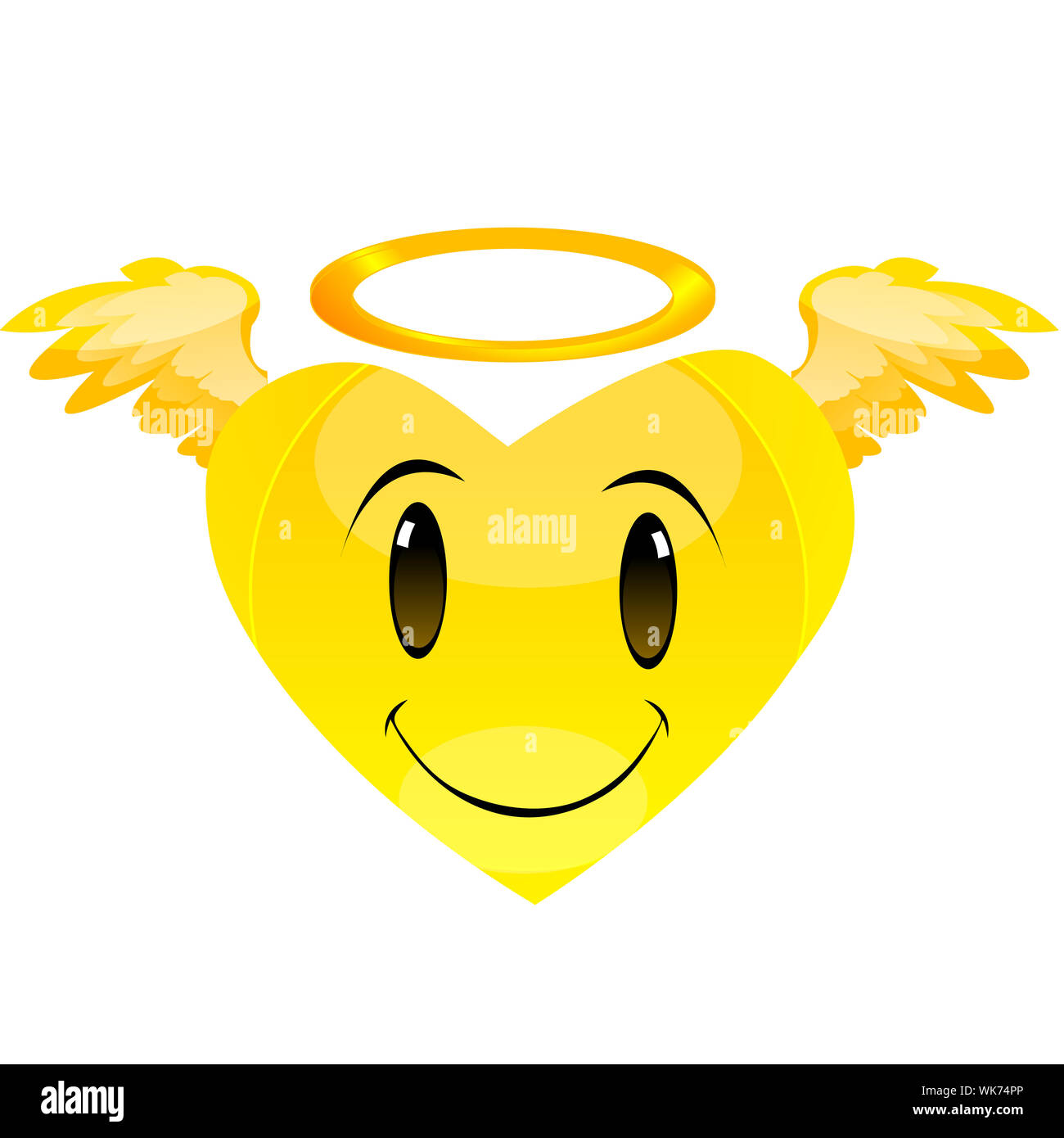 illustration of smiley angel heart with white bckground Stock Photo - Alamy