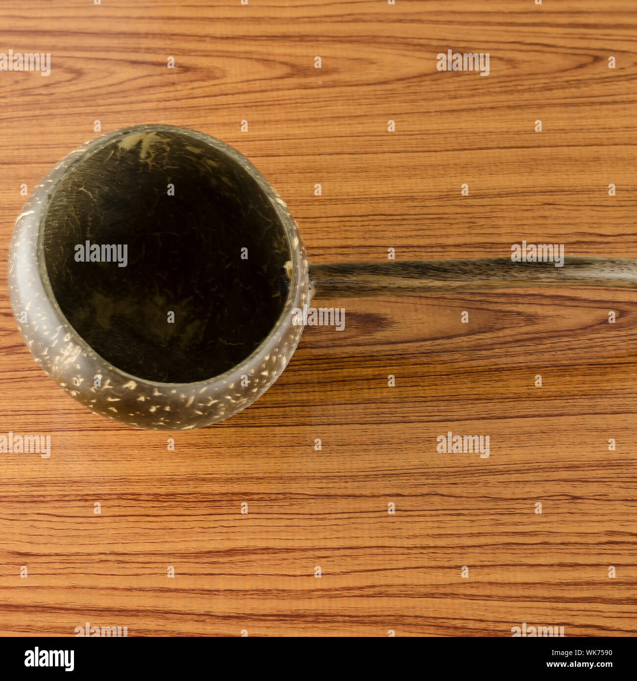 thai wood bowl container for drinking water on wood background Stock ...