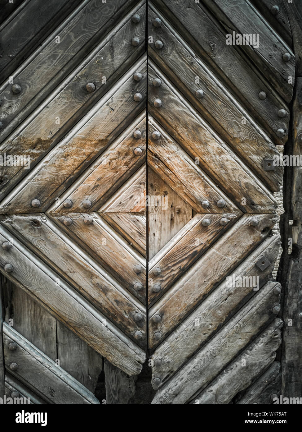 fragment of a wooden antique door with rectangle pattern Stock Photo ...
