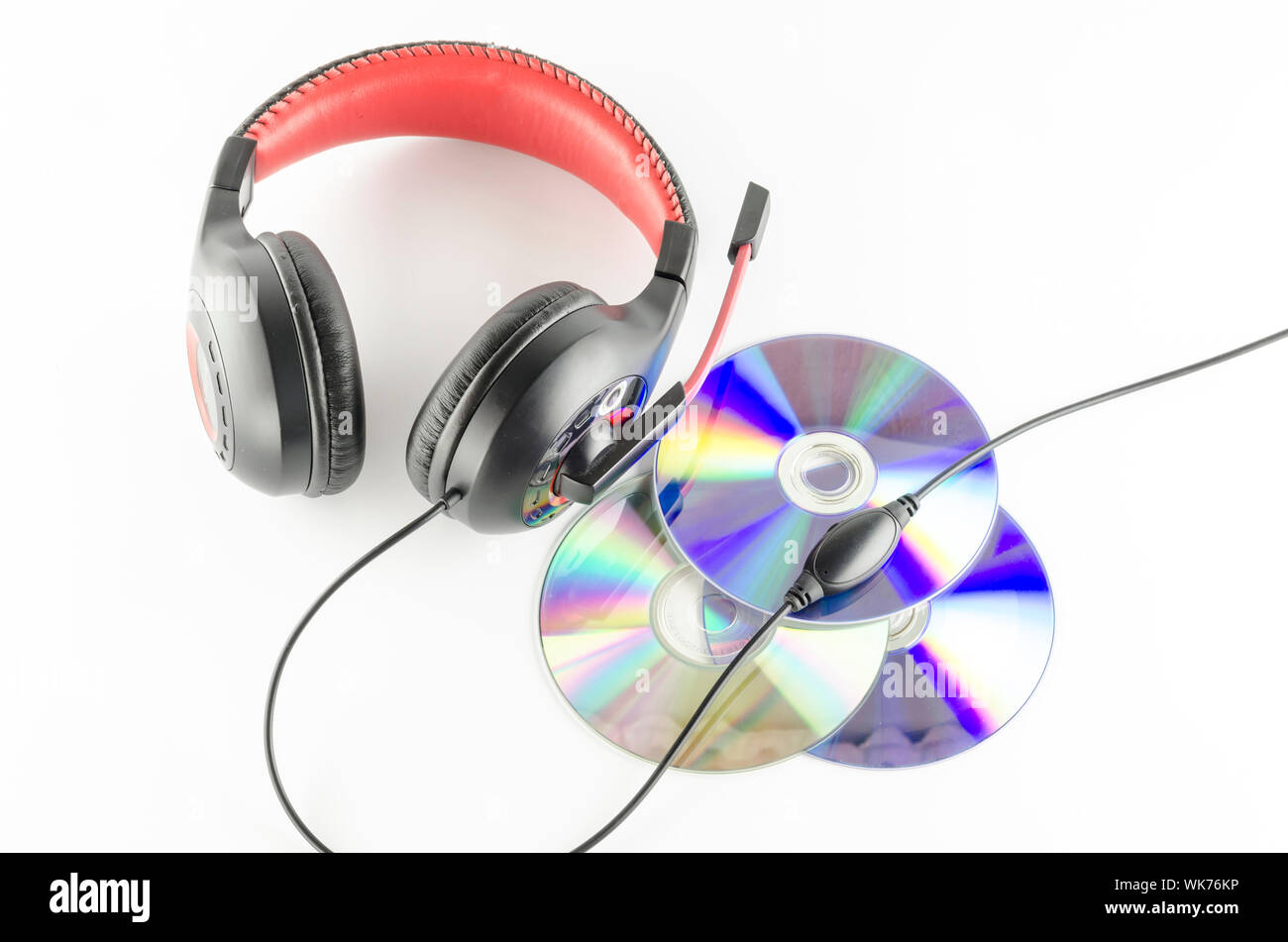 headphone and cd on a white background Stock Photo - Alamy