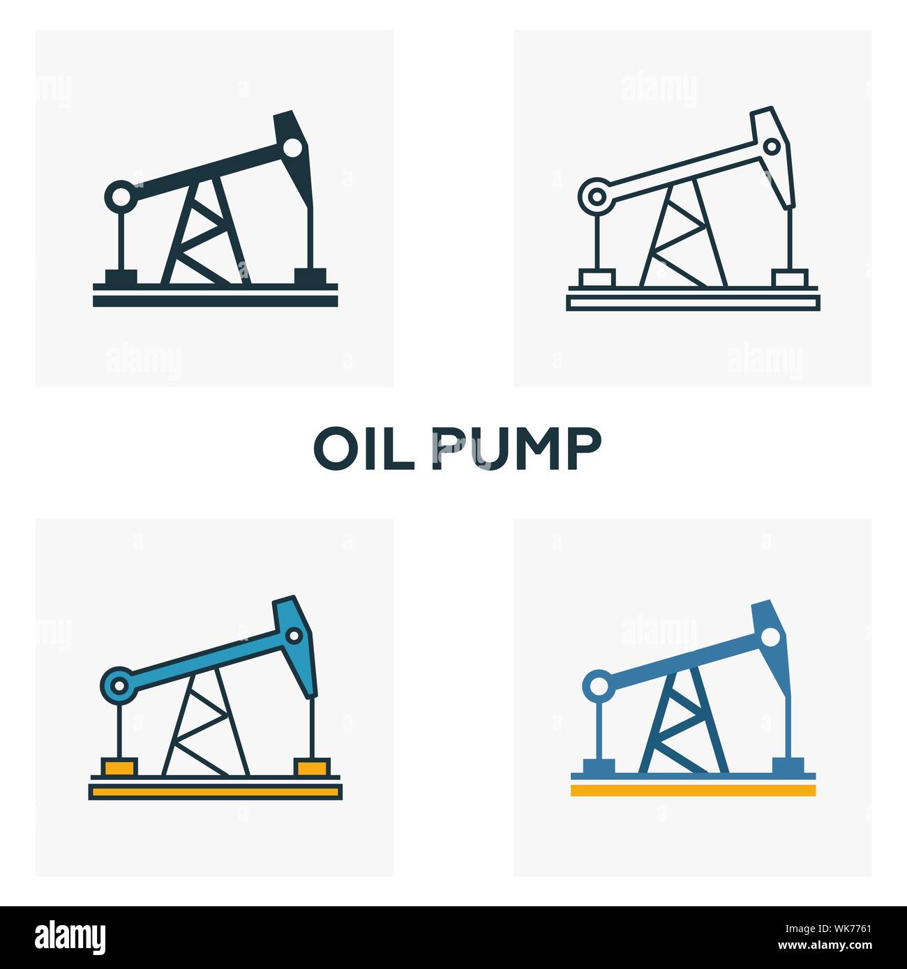 Oil Pump icon set. Four elements in diferent styles from power and ...