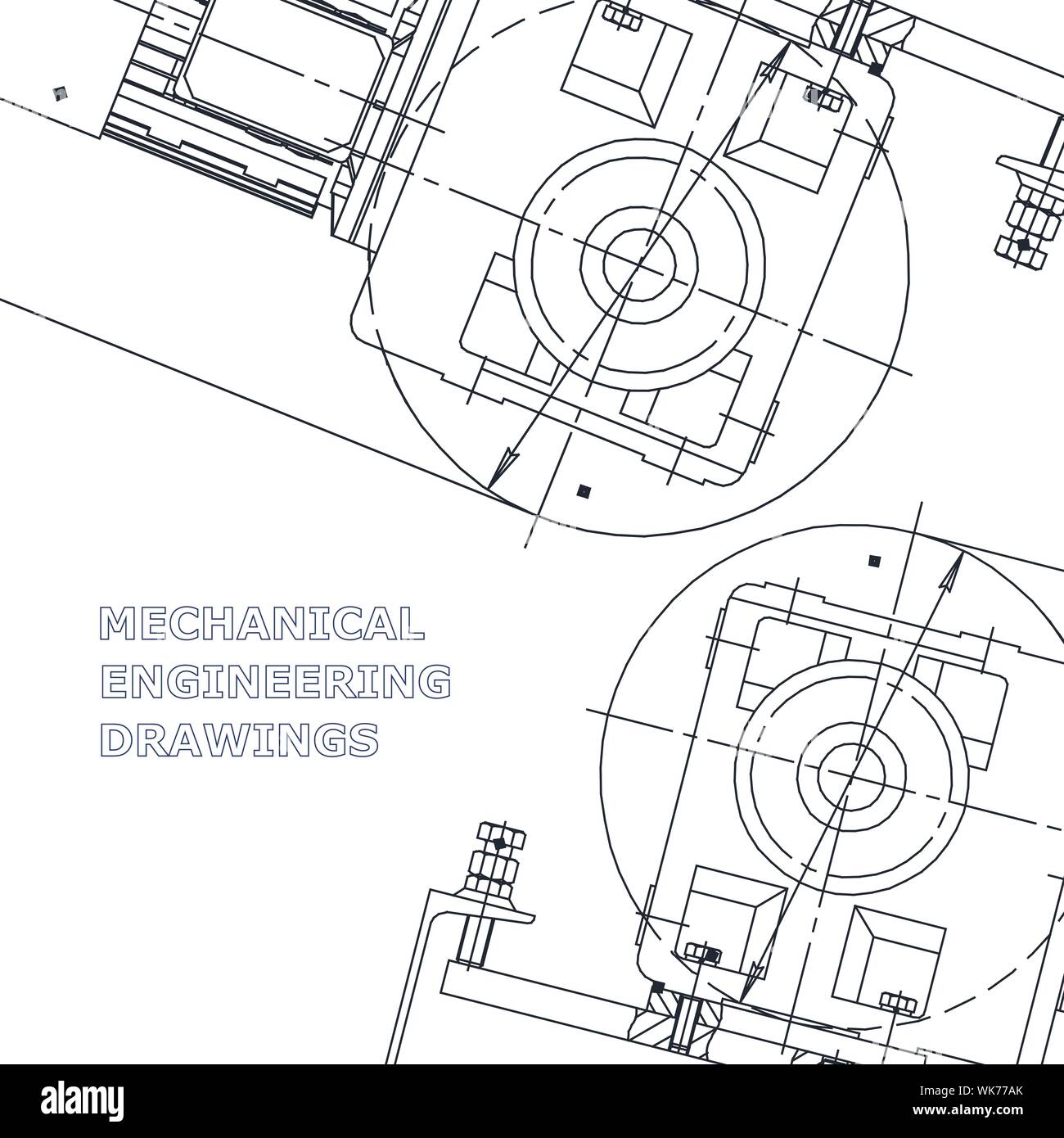 Mechanical engineering the drawing. Technical illustrations. The ...