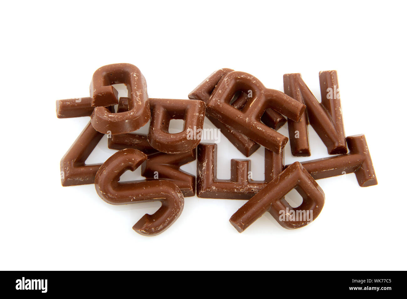 Traditional chocolate letters for Sinterklaas holidays isolated over ...