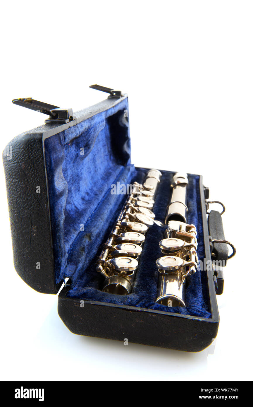 Silver flute blue velvet hi-res stock photography and images - Alamy