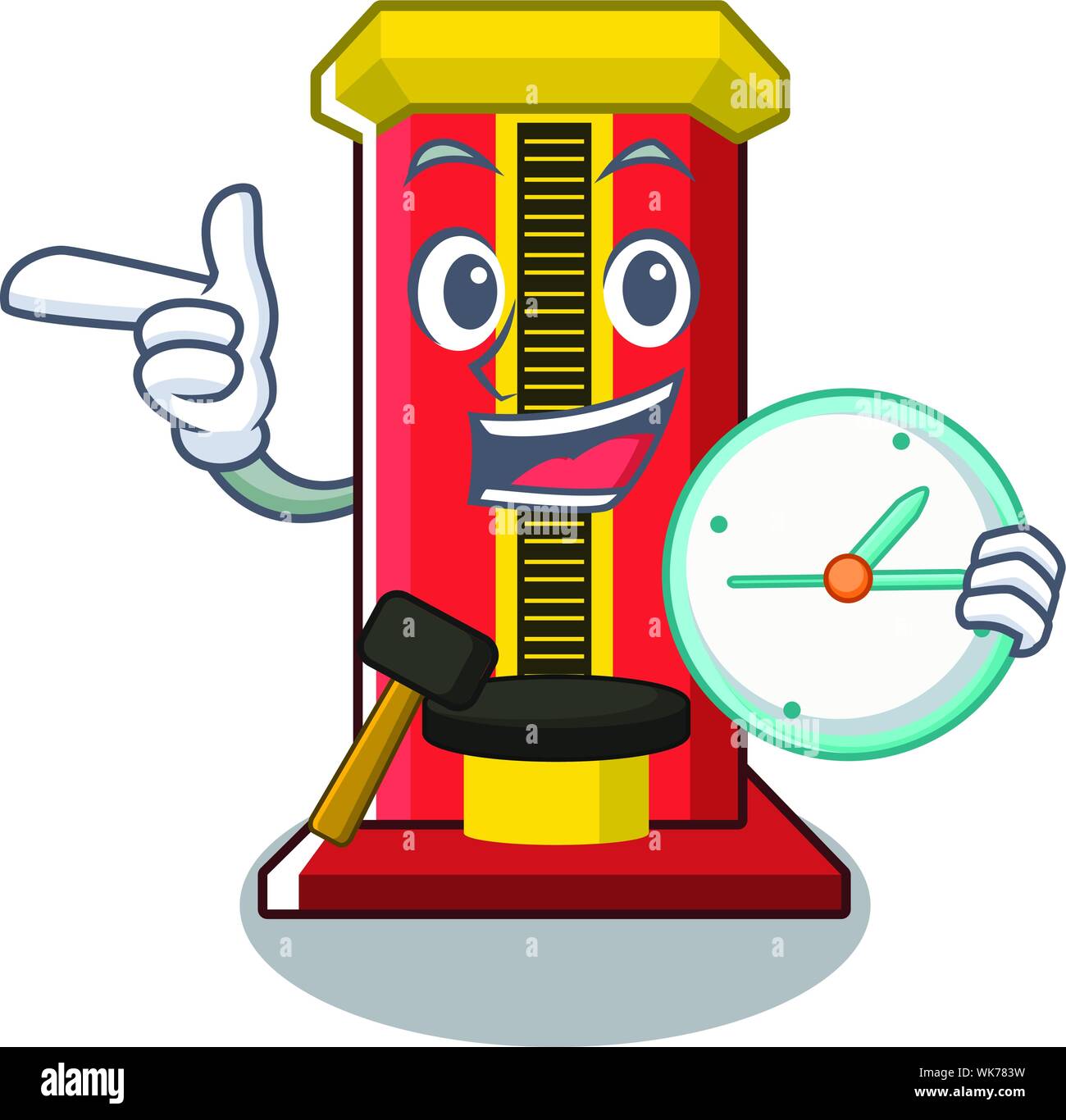 With clock hammer game machine in the cartoon Stock Vector Image & Art ...