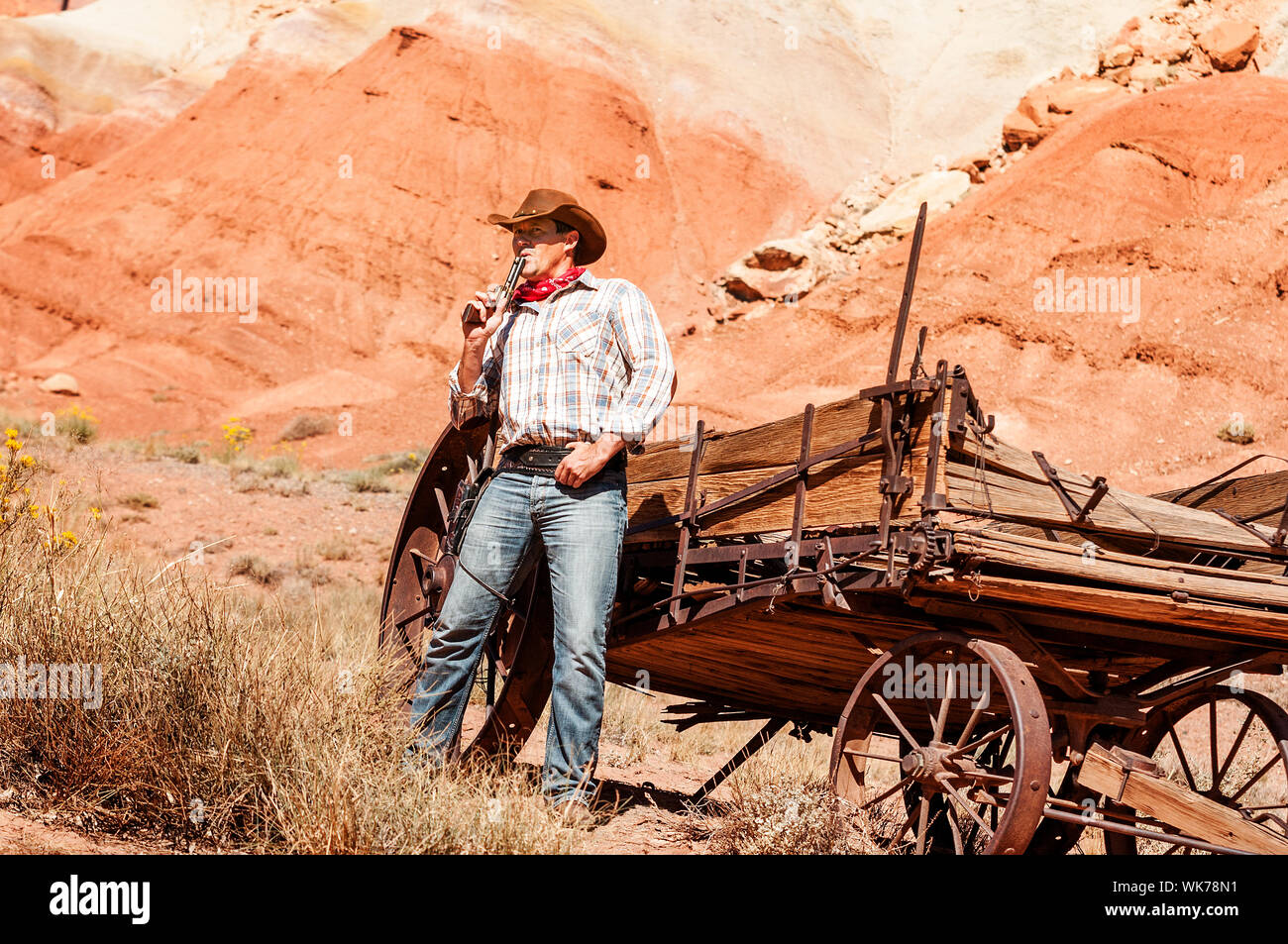 SOUTH WEST - A cowboy takes time to rest and reflect Stock Photo - Alamy