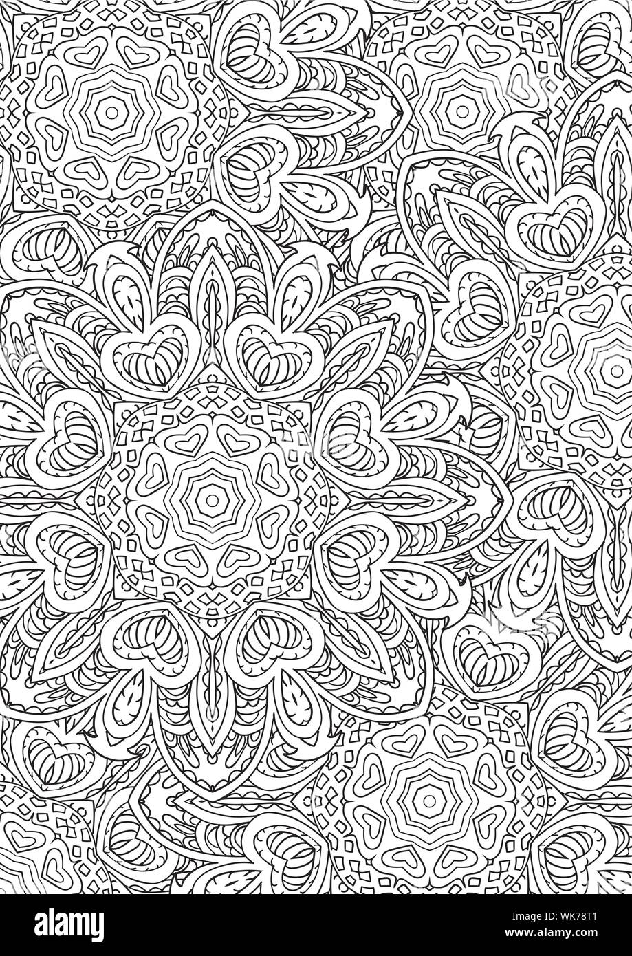 Leaf books. Book cover. Mandala. Zentangl motives. Relax. Coloring ...