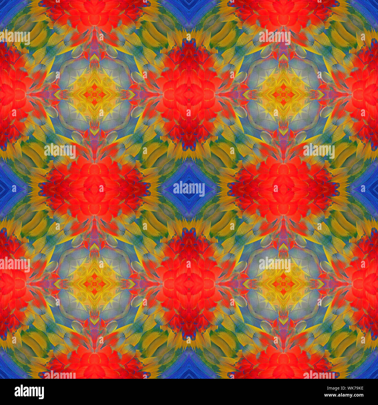 Seamless pattern made from Scarlet Macaw feathers background Stock ...