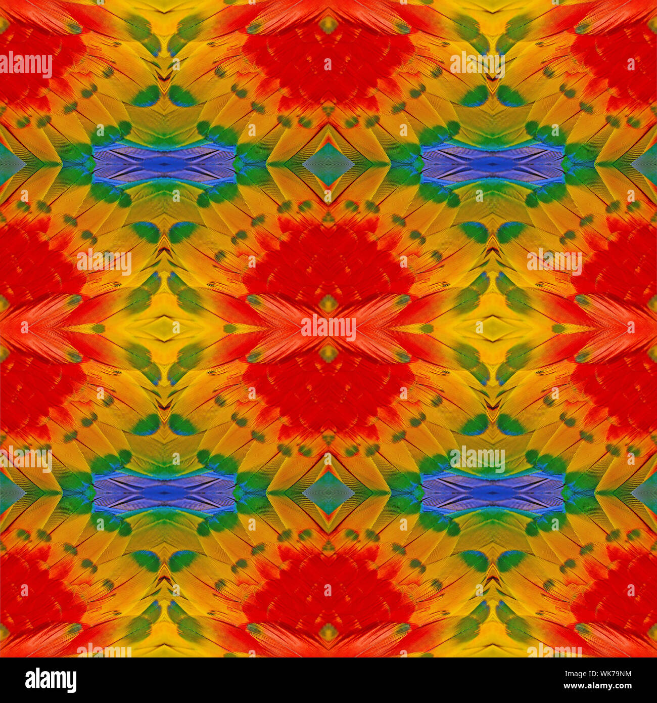 Beautiful background seamless pattern made from Scarlet Macaw feathers ...