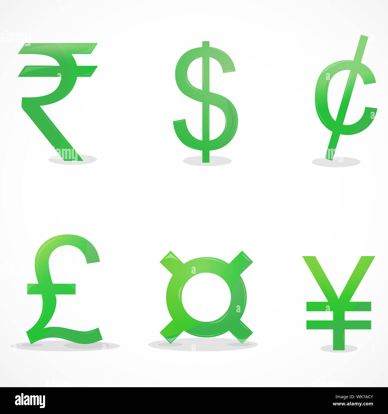 illustration of currency signs on white background Stock Photo - Alamy