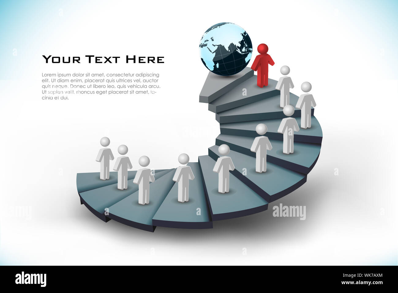 illustration of networking with steps on white background Stock Photo ...