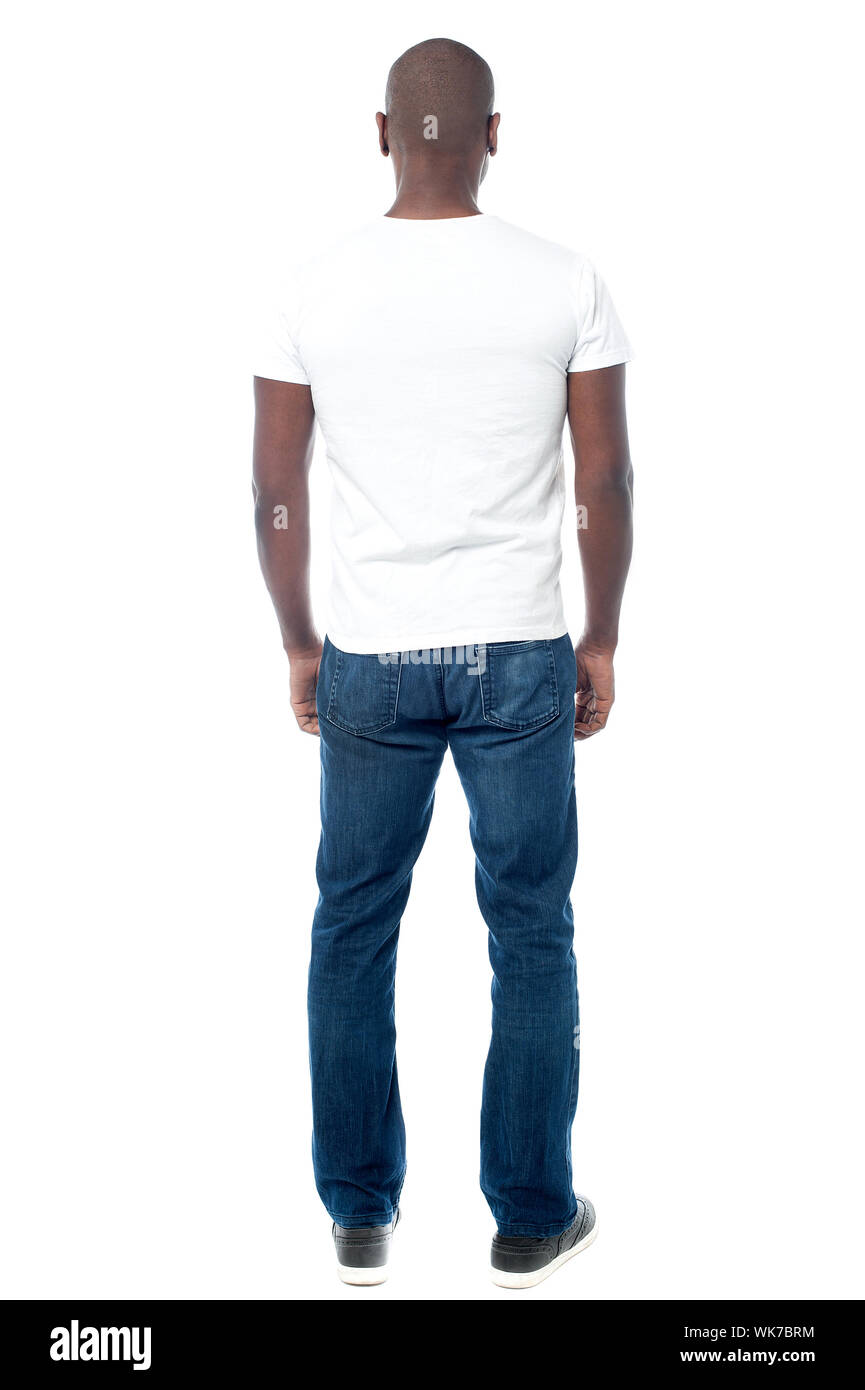 Rear view of a casual man full length shot Stock Photo - Alamy