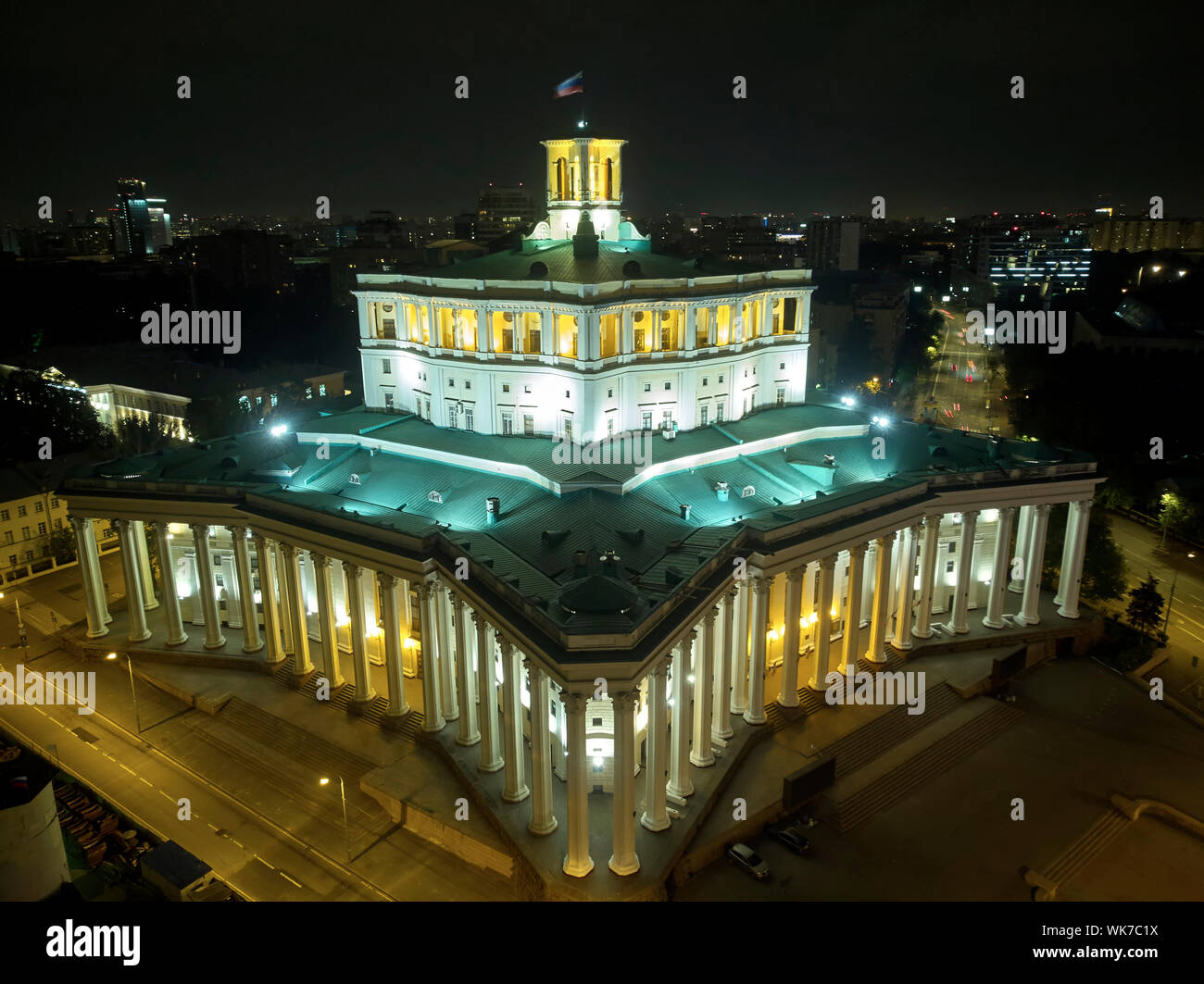 Central Academic Theatre of the Russian Army, Moscow, Russia. Night ...