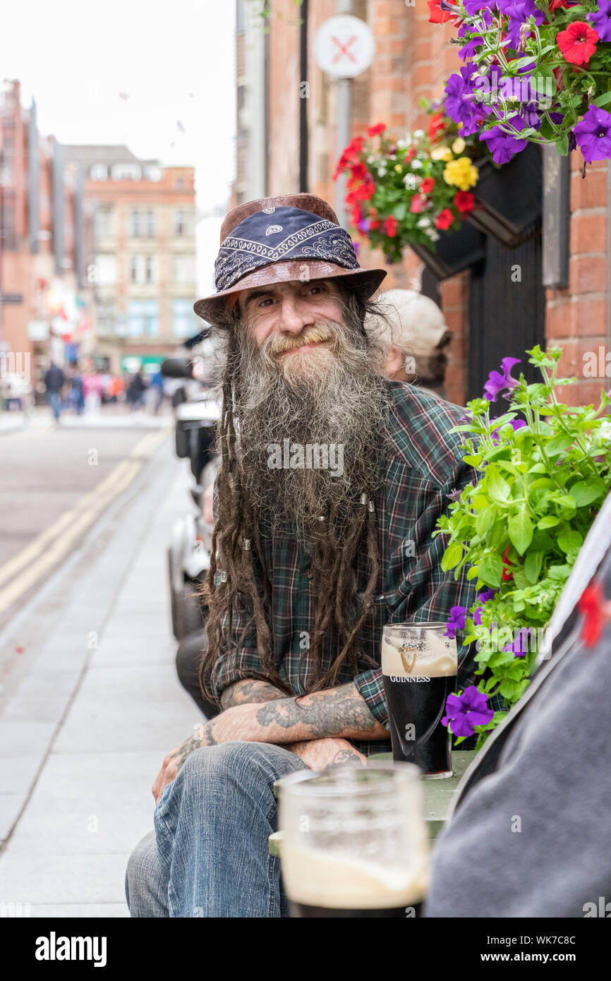 Belfast, Northern Ireland, UK - July 30, 2019: Portrait of a mature man ...