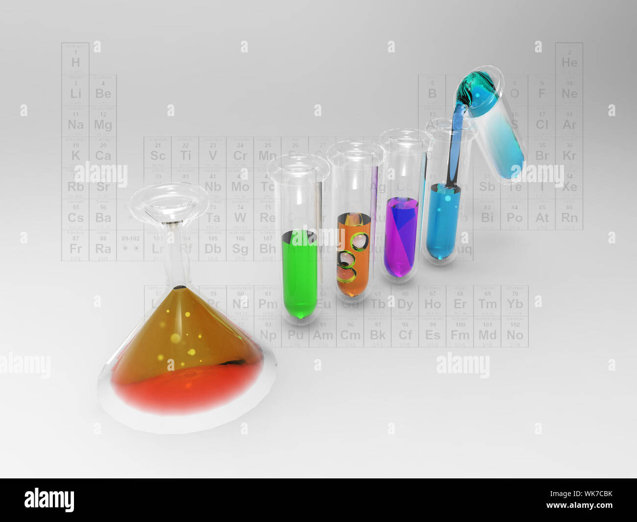 Illustration of a test tube Science with a flamboyant Stock Photo - Alamy