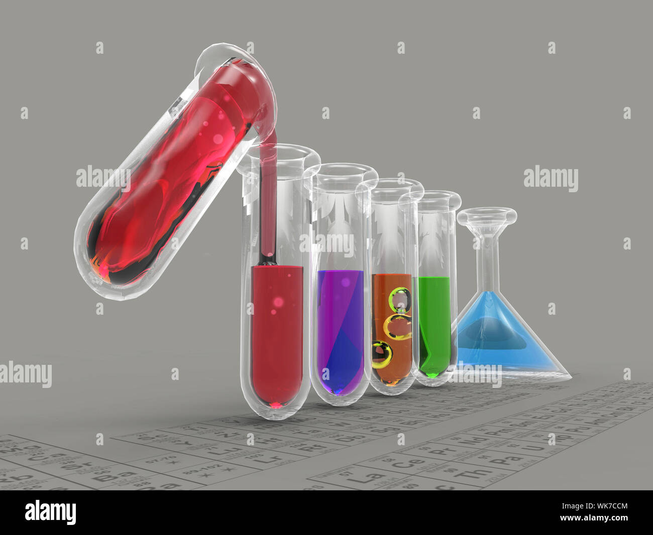 Illustration of a test tube Science with a flamboyant Stock Photo - Alamy