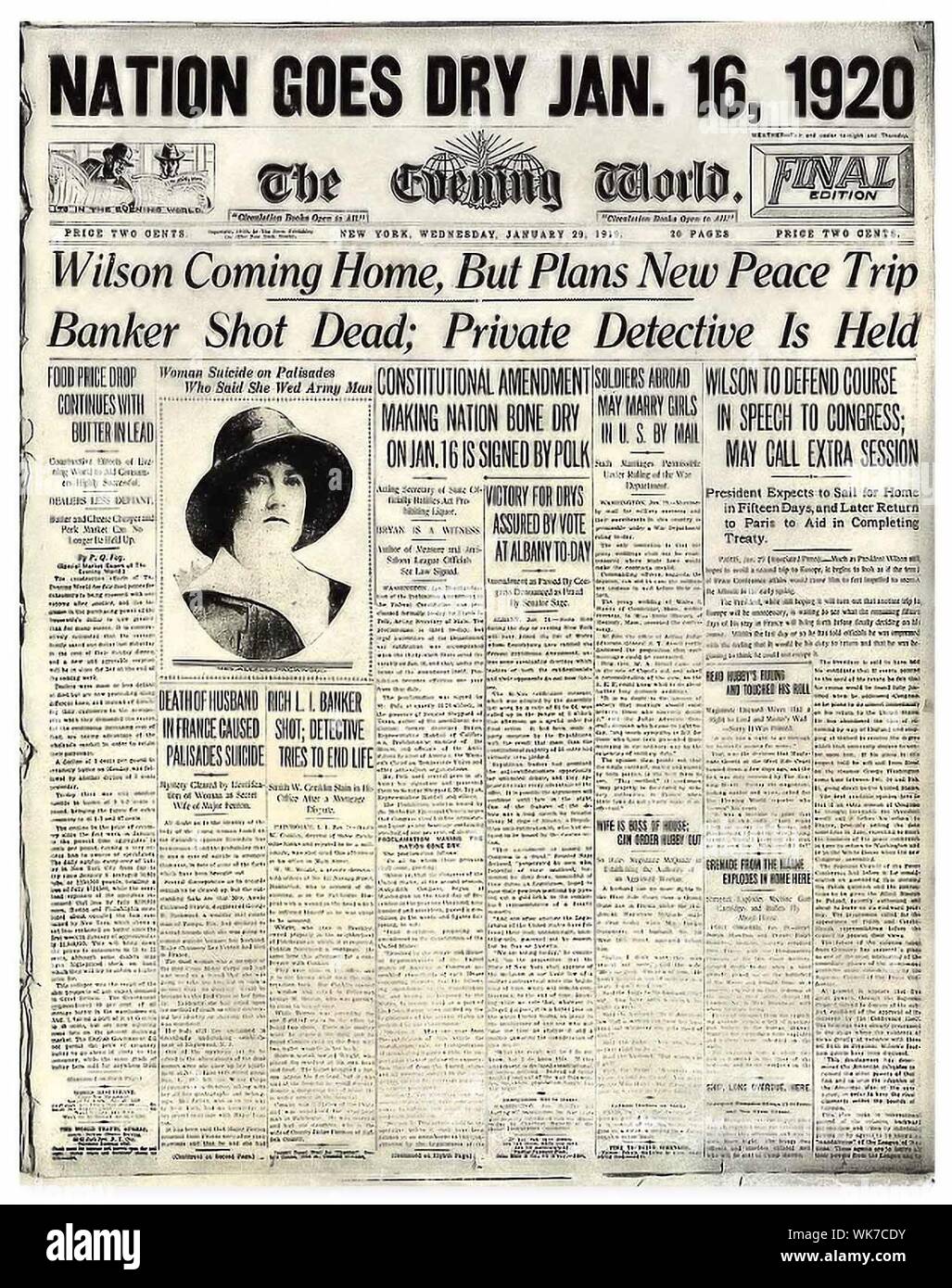Prohibition 1920s Newspaper