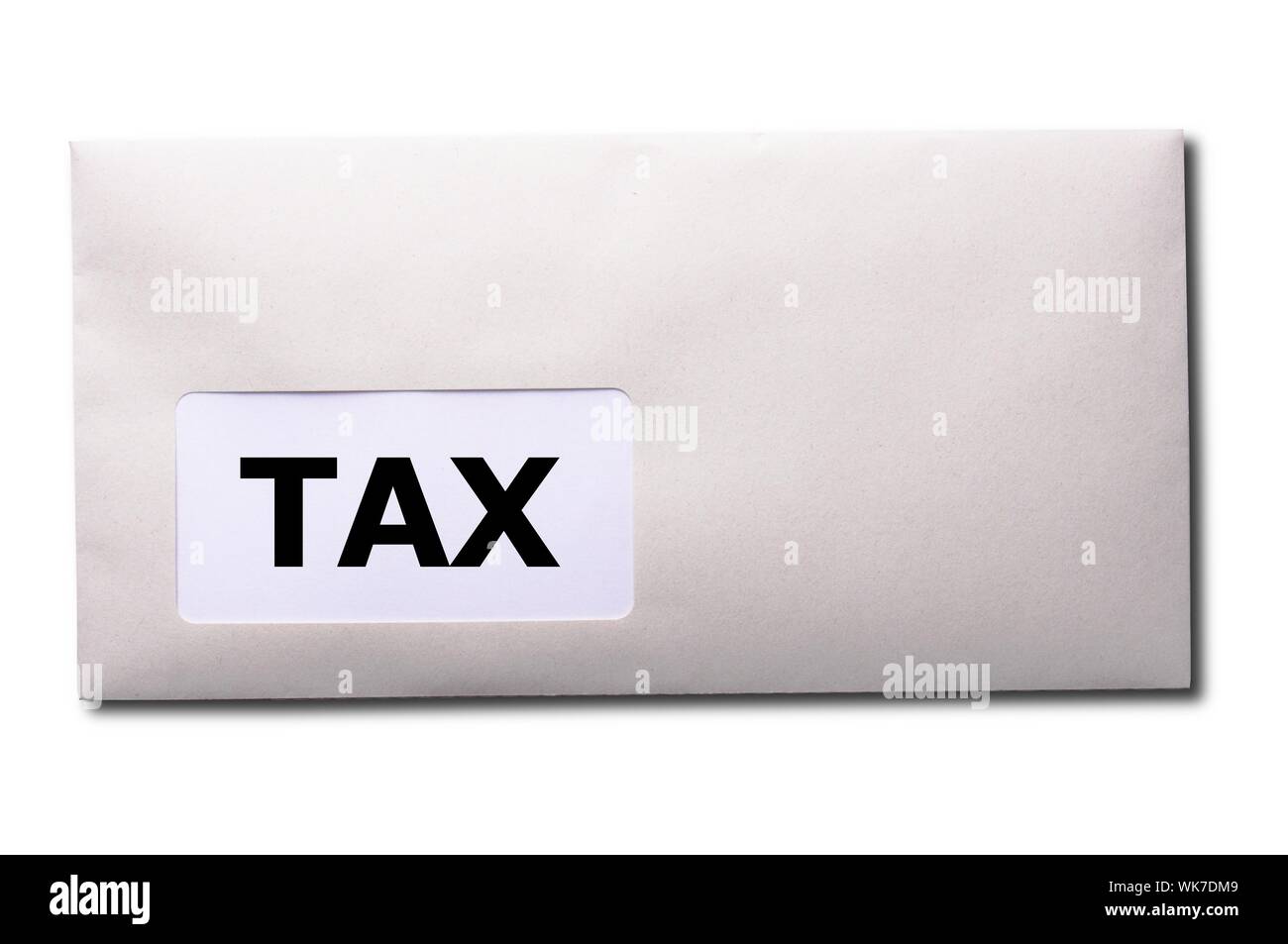 tax concept with mail letter or envelope fom treasure department Stock ...