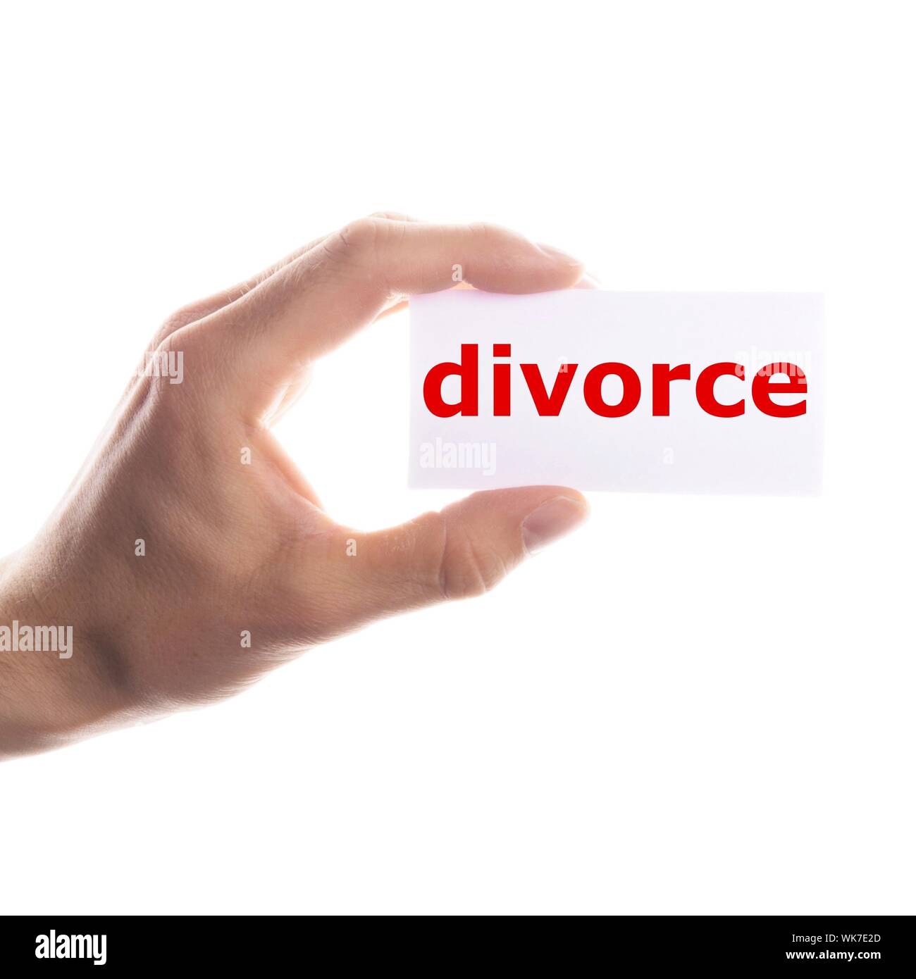 divorce concept with hand holding paper sign Stock Photo - Alamy