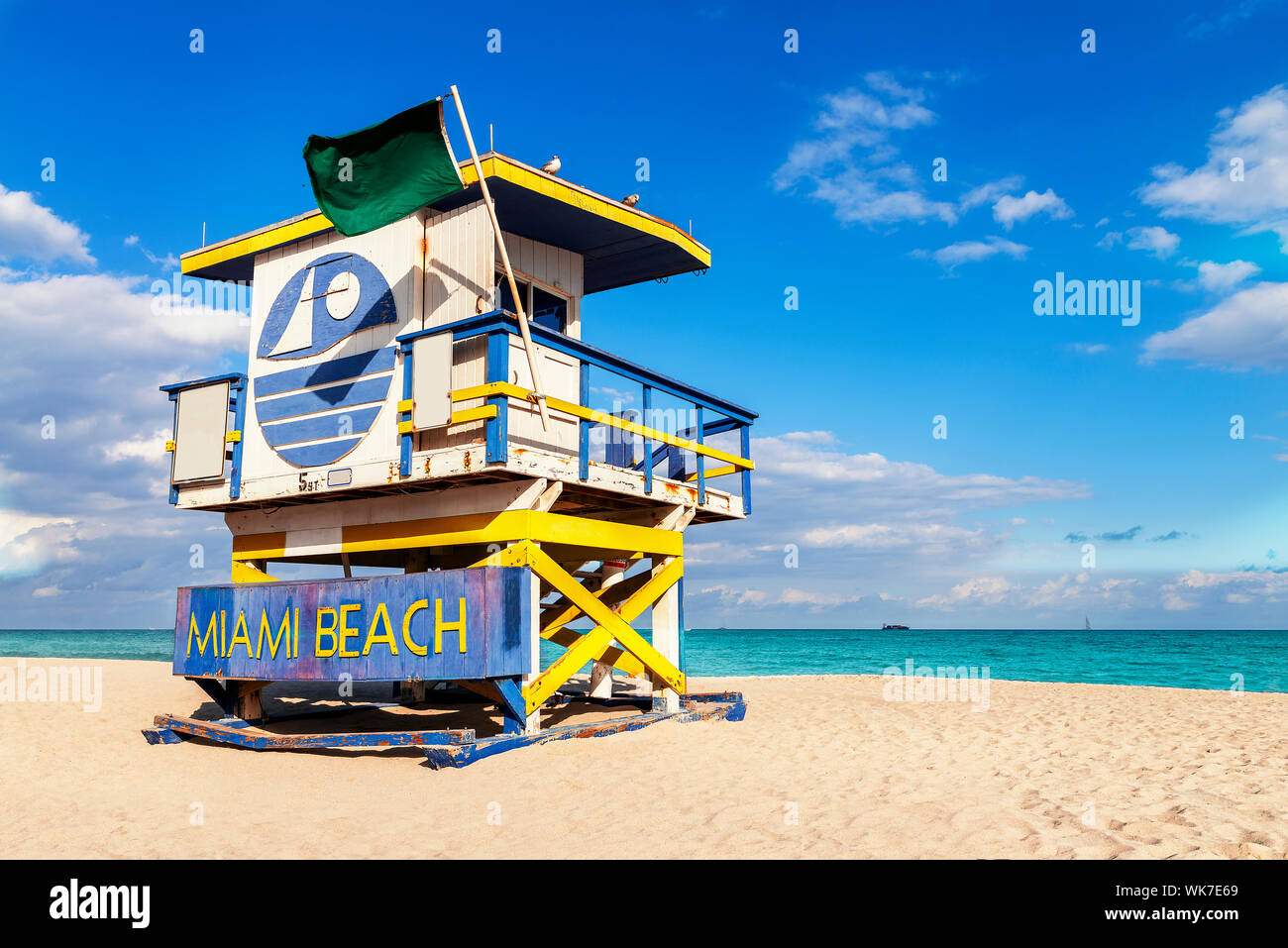 Colorful Lifeguard Tower in South Beach, Miami Beach, Florida, USA ...