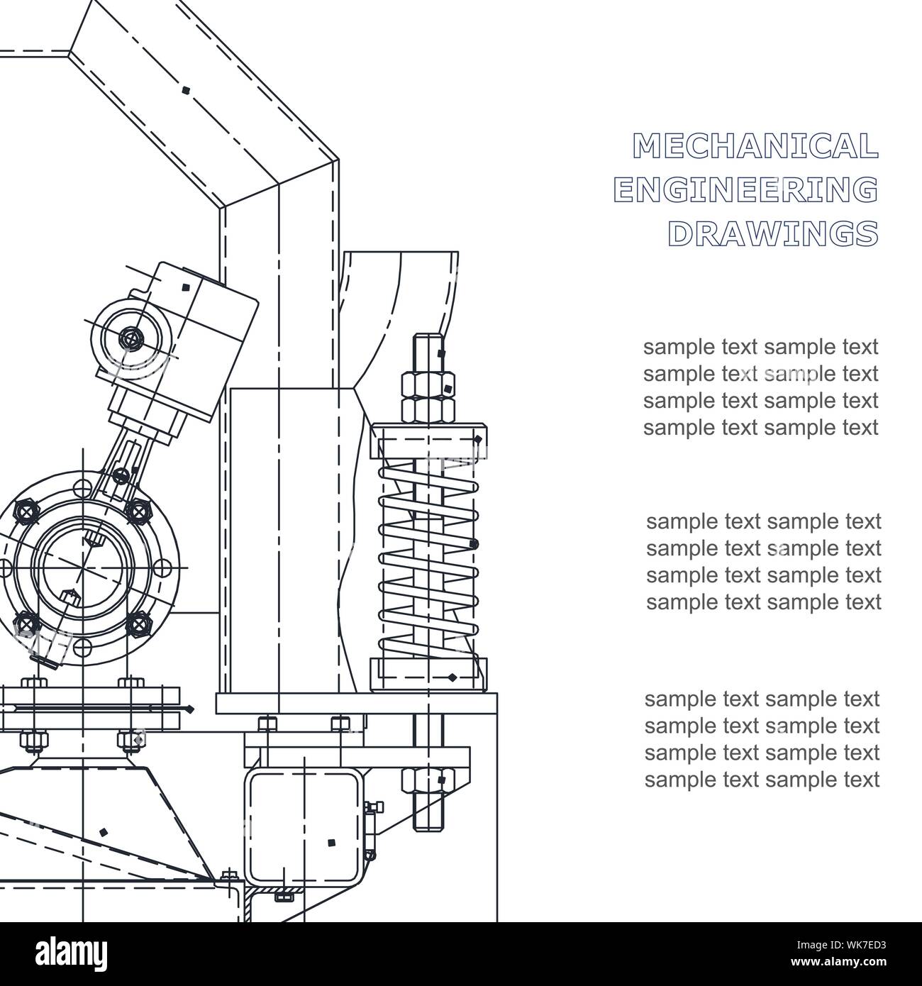 Mechanical engineering the drawing. Technical illustrations. The ...