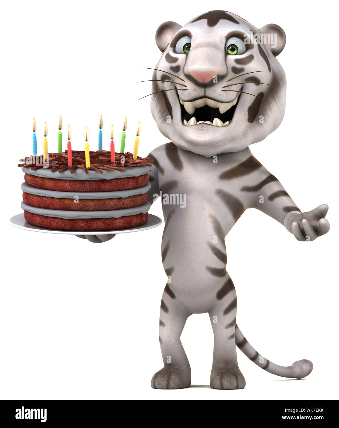 Fun tiger - 3D Illustration Stock Photo - Alamy