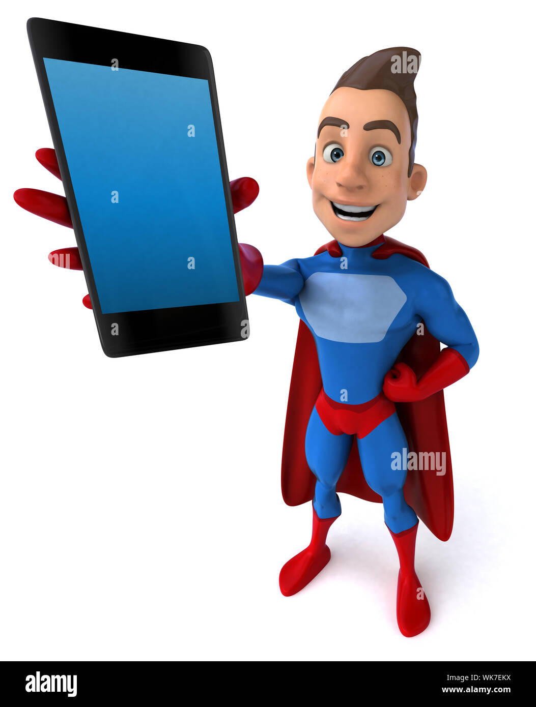 Fun superhero - 3D Illustration Stock Photo - Alamy
