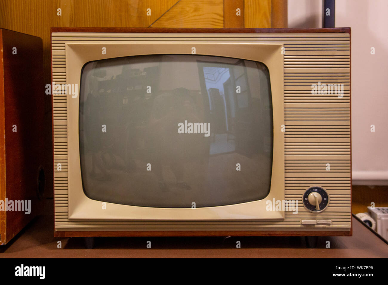 Vintage Television Old Tv Old-fashioned Television Close Up. Old Grungy ...