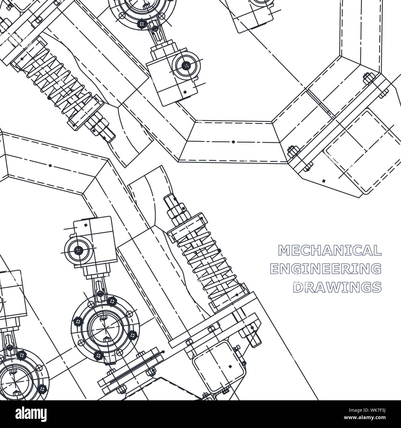 Mechanical engineering the drawing. Technical illustrations. The ...