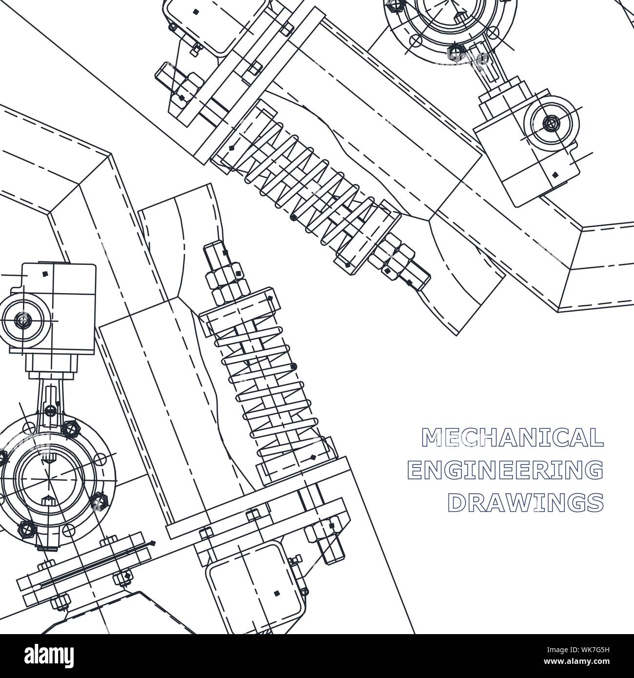Mechanical engineering the drawing. Technical illustrations. The ...