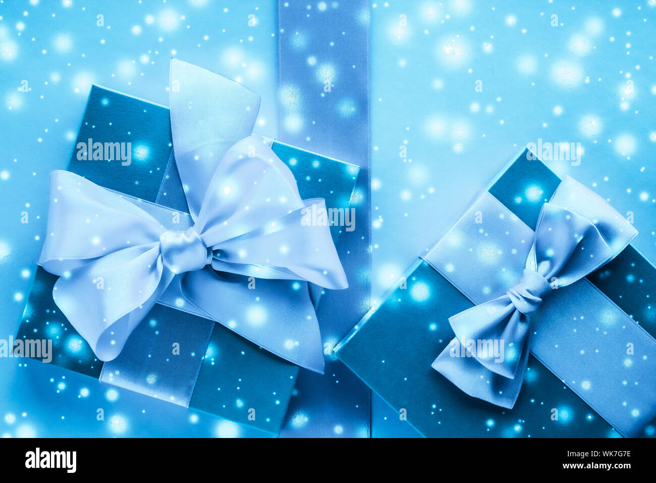 New Years Eve celebration, wrapped luxury boxes and cold season concept ...
