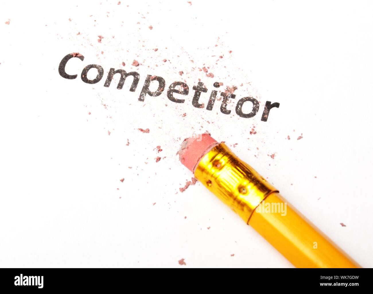 competition word and eraser on white showing business strategy concept ...