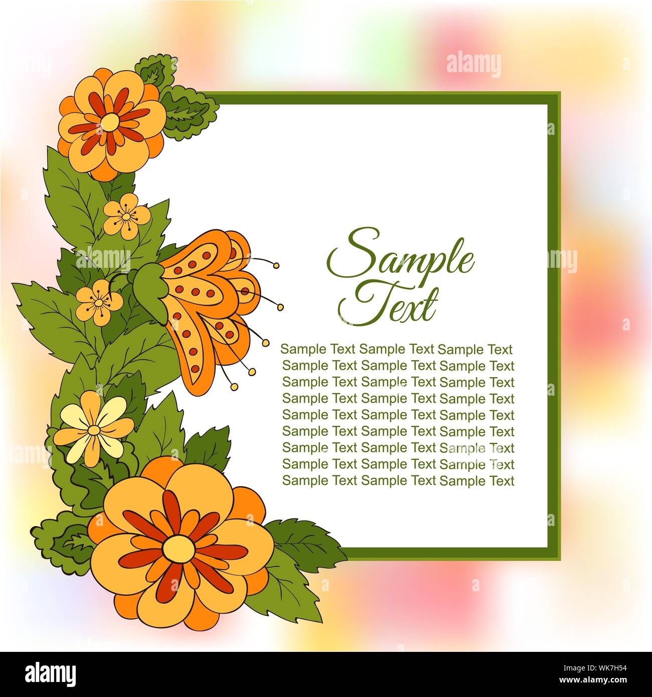 Summer postcard, cover, bright background for inscriptions. Summer ...