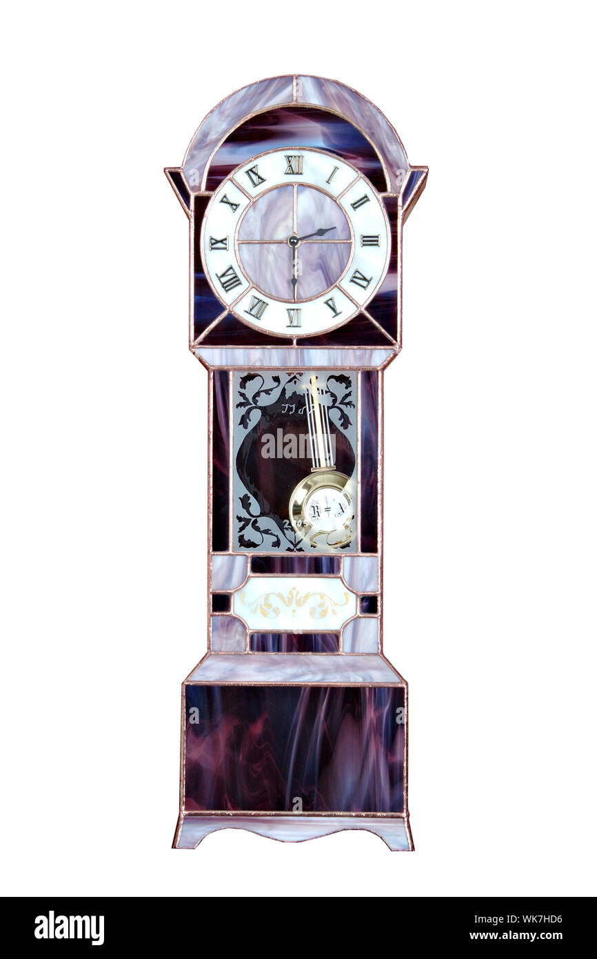 Fully operational grandfather clock made in stained glass Stock Photo ...