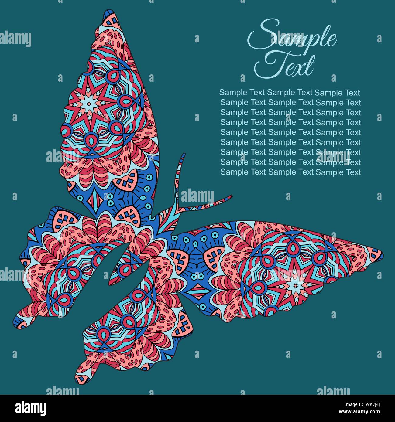 Doodle butterfly. Zentangl drawing. Holiday card. Tenderness of spring ...