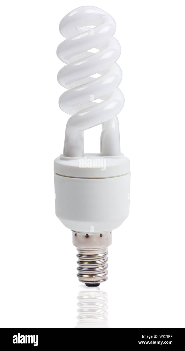 Energy efficient light bulb isolated on the white background Stock ...
