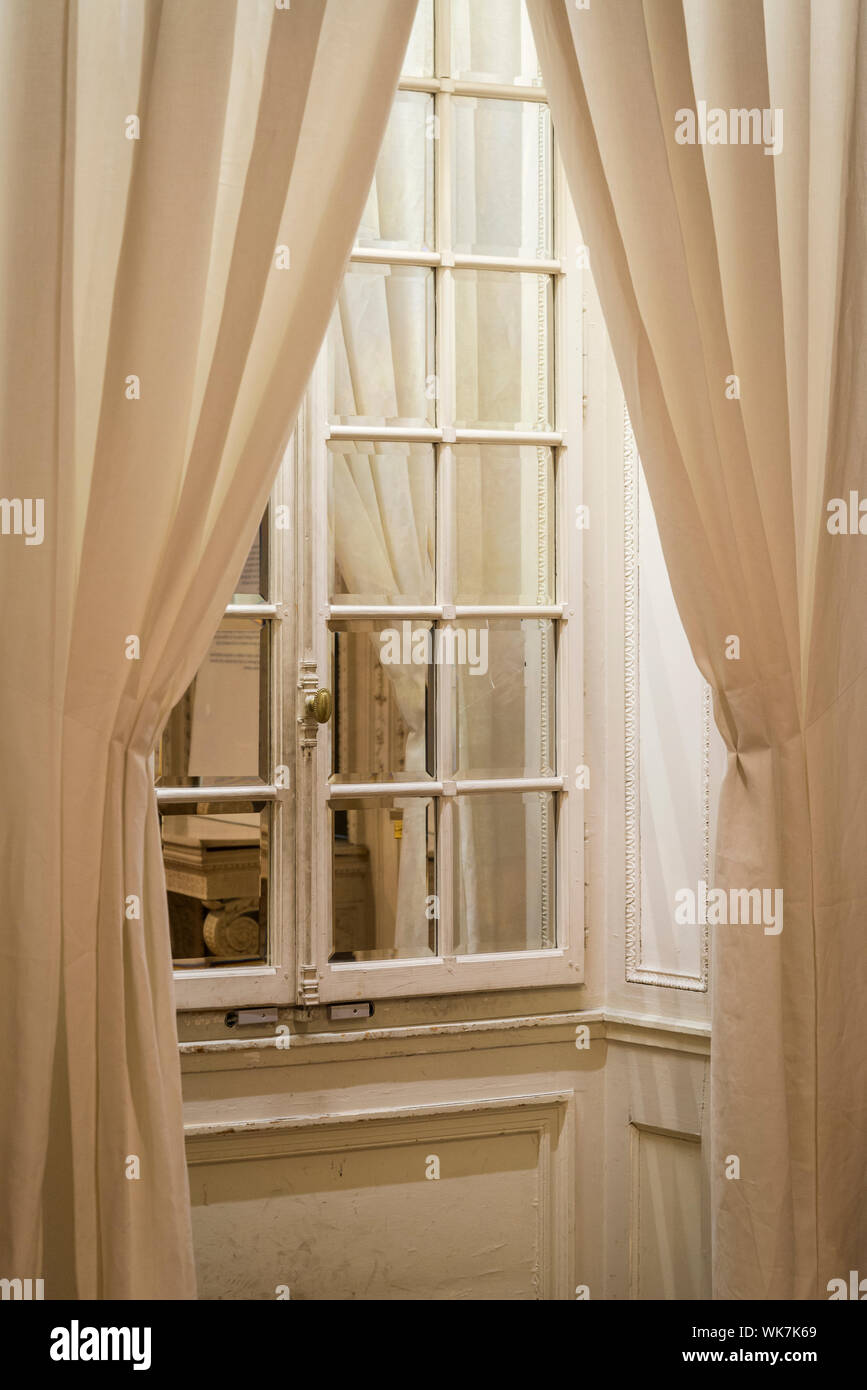 Window with white curtains Stock Photo - Alamy