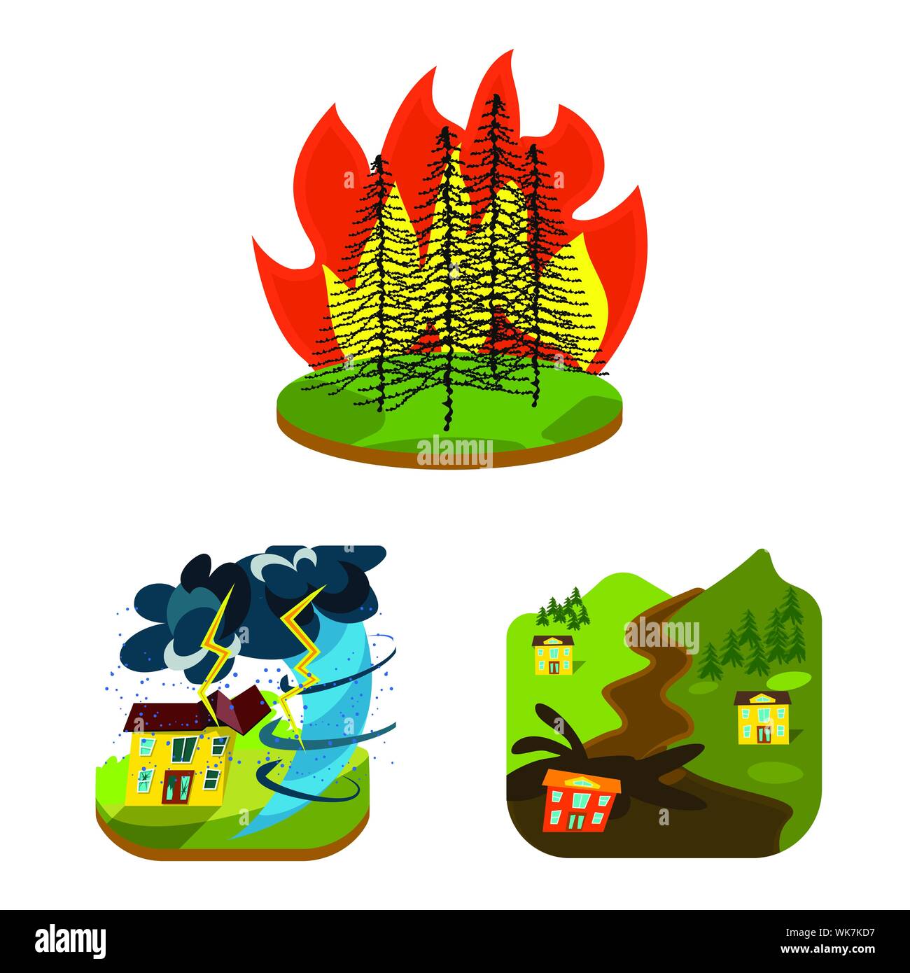 Isolated object of cataclysm and disaster icon. Set of cataclysm and ...