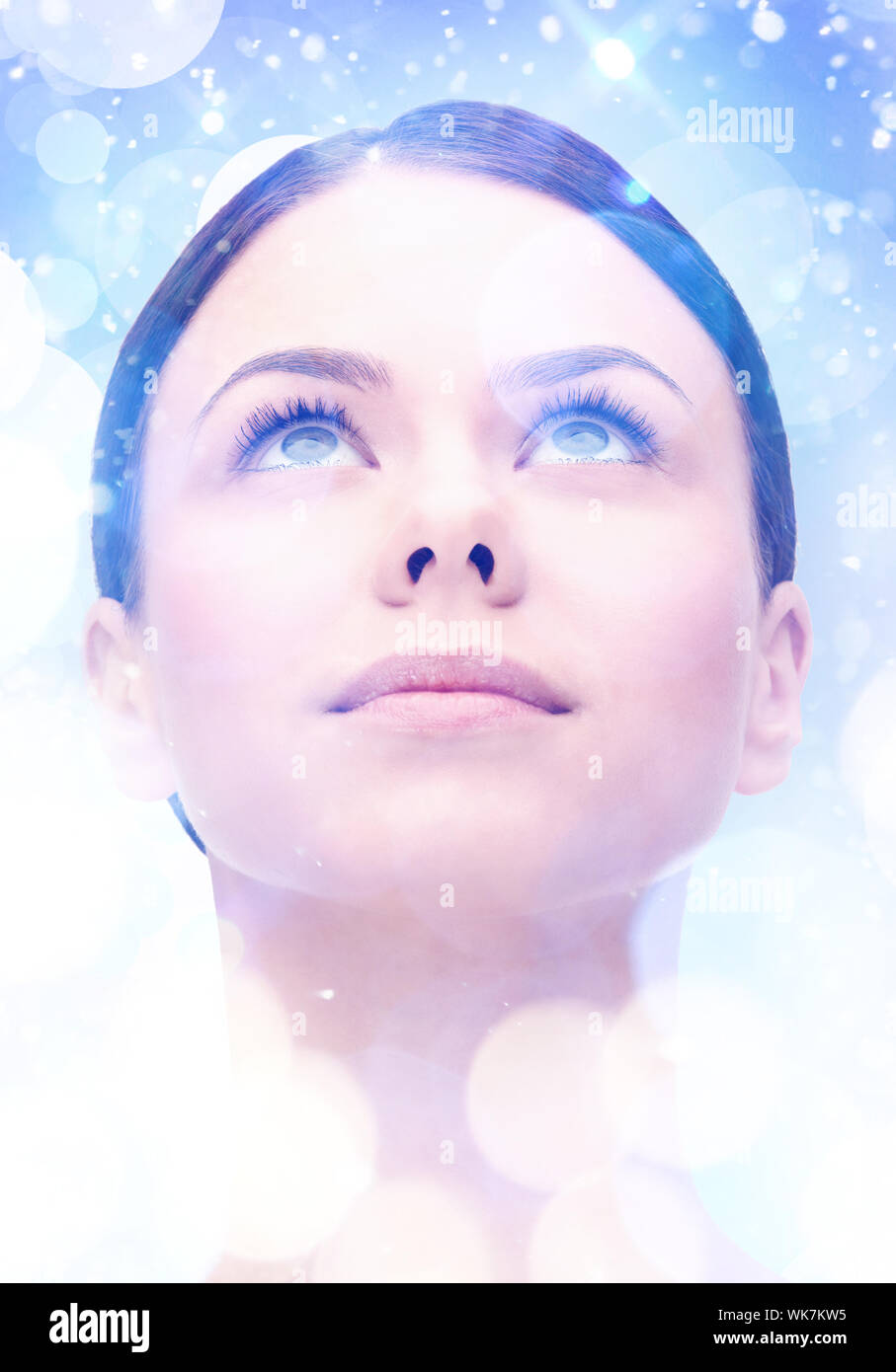 bright closeup portrait picture of beautiful woman Stock Photo - Alamy