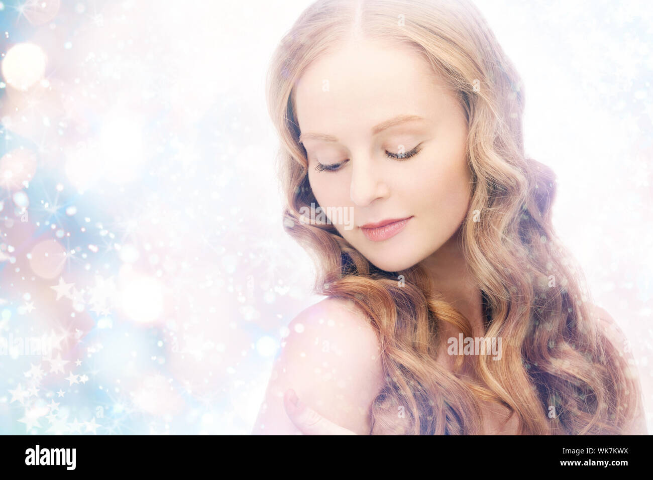 bright picture of beautiful woman with long hair Stock Photo - Alamy