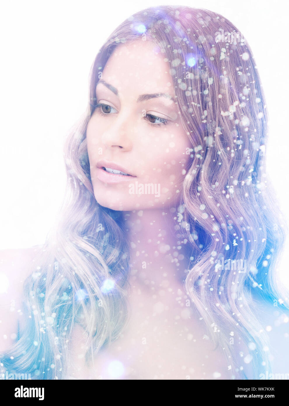 bright picture of beautiful woman with long hair Stock Photo - Alamy